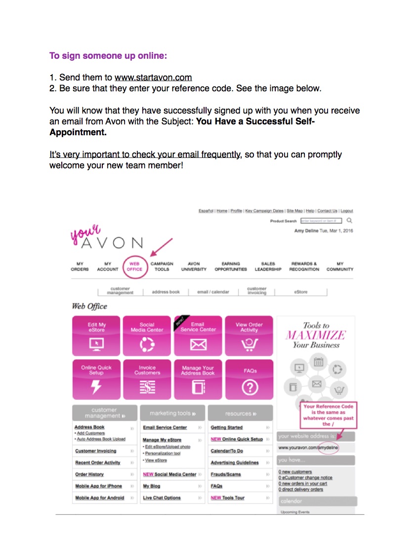 How to Sign Up a New Avon Team Member – Look, Feel, Live Beautiful